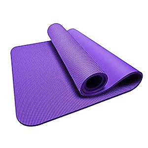 Best Shop Premium Deluxe Yoga Mat Dancing Fitness Pad Workout Cushion With Carry Strap, Purple, One Size