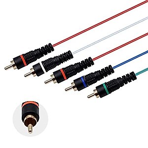 Kacenray Component Cable for Gamecube Running GCVideo Lite Software Component Video 5RCA YPbPr Cable for NGC Nintendo Gamecube with Digital AV Output