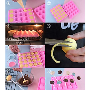 Tosnail 2 Pack of 20-Cavity Silicone Cake Pop Mold - Great for Hard Candy, Lollipop and Party Cupcake