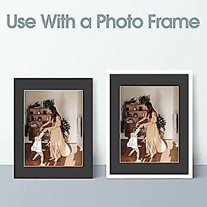 Golden State Art, Acid Free, Pack of 25 Black Pre-Cut 11x14 Picture Mat, for 8.5x11 Photo/Document, with White Core Bevel Cut Mattes