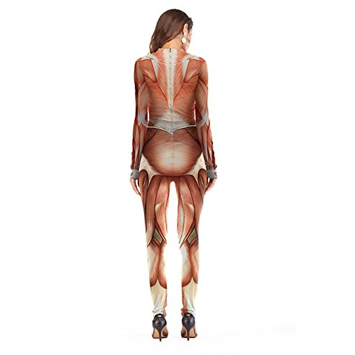 ALBIZIA Women's Muscle Printed Hallowmas Costume Jumpsuit Romper Style-3 L/XL