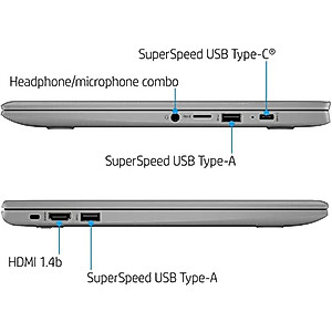HP Chromebook Laptop Student Business (2023 Model),14‘ HD Display,Quad-Core Intel Celeron N4120 (Upto 2.6GHz),4GB RAM,64GB eMMC,HD Webcam,WiFi 5,UHD Graphics,Chrome OS +HubxcelAccessory,Modern Gray