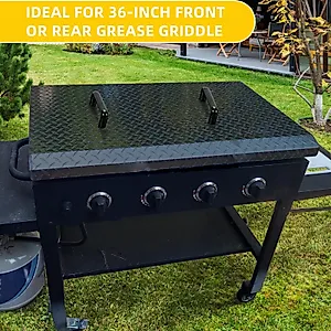 HECASA Griddle Hard Top Lid Black Grill Cover with Handle Outdoor Home BBQ Hood for 36" Front or Rear Grease Griddle 36 Inch