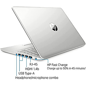 HP 14 Laptop HD Touchscreen, AMD Ryzen 3 3250U Processor(up to 3.5 GHz), 8GB DDR4 RAM, 128GB SSD, HDMI, Bluetooth, Wi‑Fi 5,Webcam,Win11,Natural Silver