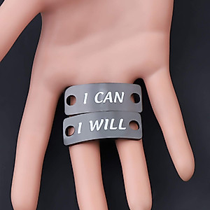ENSIANTH I Can I Will Shoe Lace Tag I Can I Will Trainer Tags Fitness Inspirational Gift Motivational Runners Gift (I Can I Will Shoe Tag black)