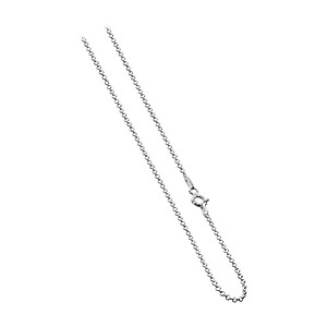 Gem Avenue Italian 925 Sterling Silver 1mm Rolo Sturdy 24 inch Chain Necklace for Women