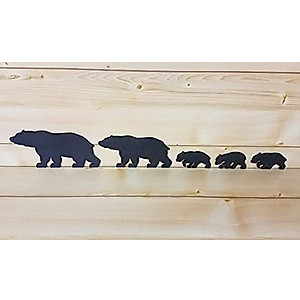 Black Bear Family - Bear Wall Art - Bear Woodwork - Wooden Bear Silhouette - Bear Family Art - Bear Family of 5 - Animal Art