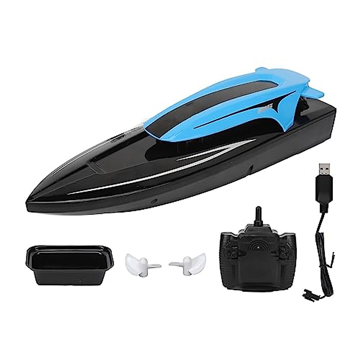 Emoshayoga RC Boats Toy, Racing RC Boats 25kmh 4CH High Speed LED Light with Remote Control for Lakes
