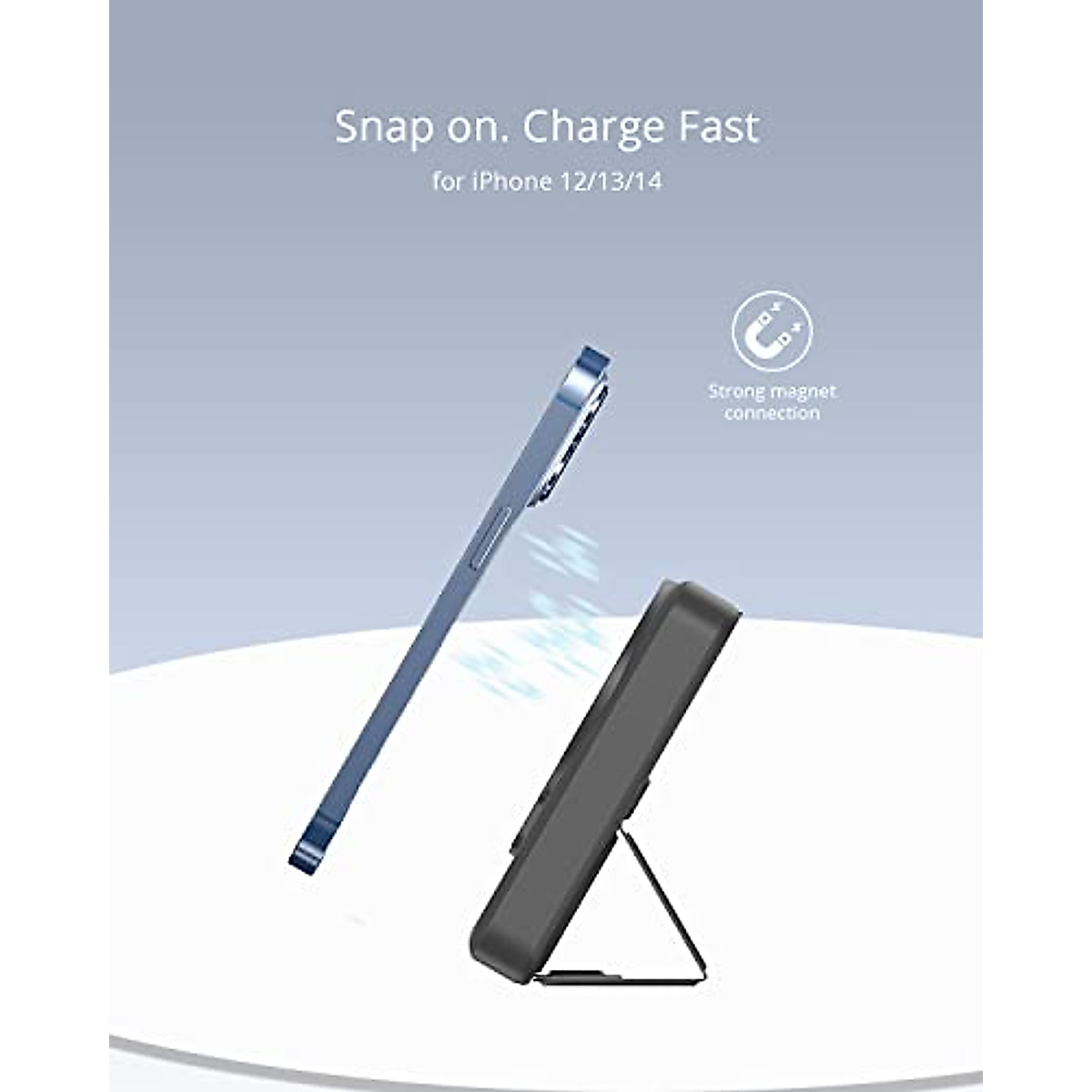 iCharge® Magnetic Wireless Power Bank - Mag-Safe Battery Portable Charger & USB-C 22.5W with Foldable Stand Compatible with iPhone 14/13/12/Pro/Pro Max/Mini Battery Pack, 10,000mAh Fast Charging