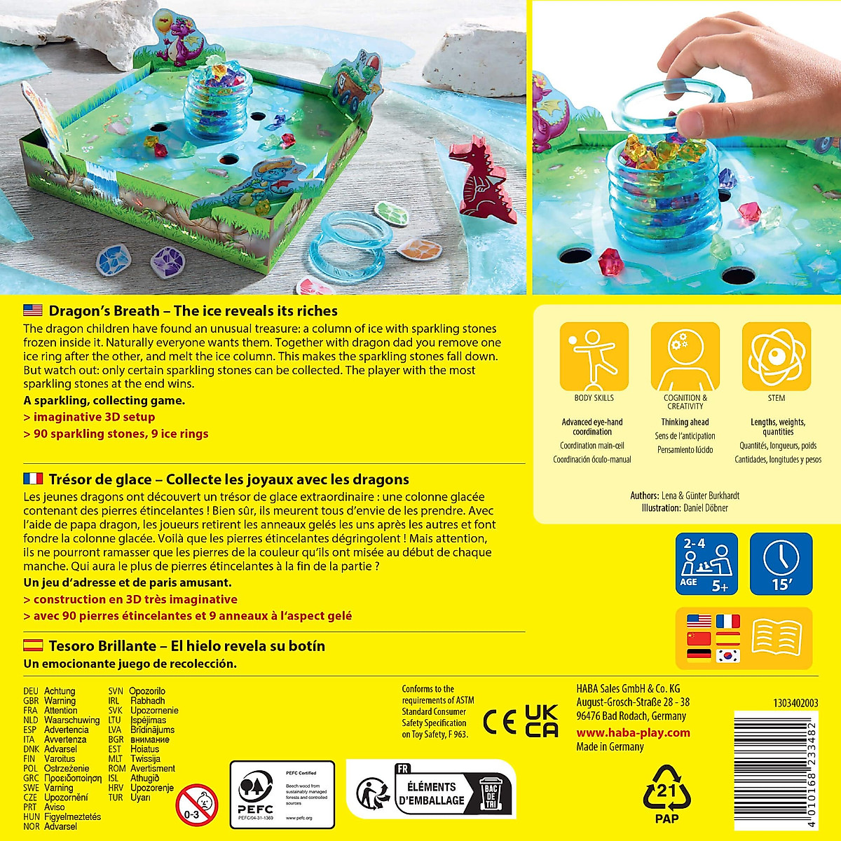 HABA Dragon's Breath Board Game - Children's Game of The Year Winner | 2-4 Players | Games for 5 Year Olds & Up | Board Games for Family Night | Collecting Games for Kids