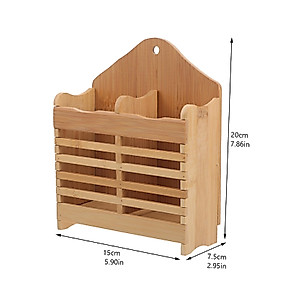 Hemoton 1 Pc Flatware Caddy Utensil Bamboo Drying Tableware Storage Organizer Holder Rack Shelf for Spoon Fork Knife Chopsticks