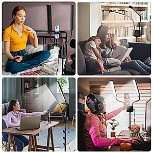 LED Video Light, ULANZI 45W Double Arms Beauty Light with Adjustable Tripod Stand, Dimmable 3200-5600K LED Video Light Photography Kit with 2 Phone Holders, for Makeup,Manicure,Tattoo,Live Streaming