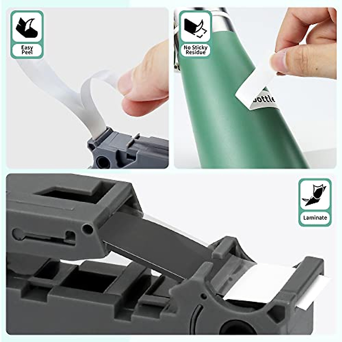 Topcolor 6-Pack Tz 24mm 0.94" Label Tape Laminated Compatible for Brother TZe-151 TZe-251 TZe-451 TZe-551 TZe-651 TZe-751 PTouch Tze 1 inch Tape for PTD610BT PTD600 PTP710BT PTP750W PTP910BT PTP700