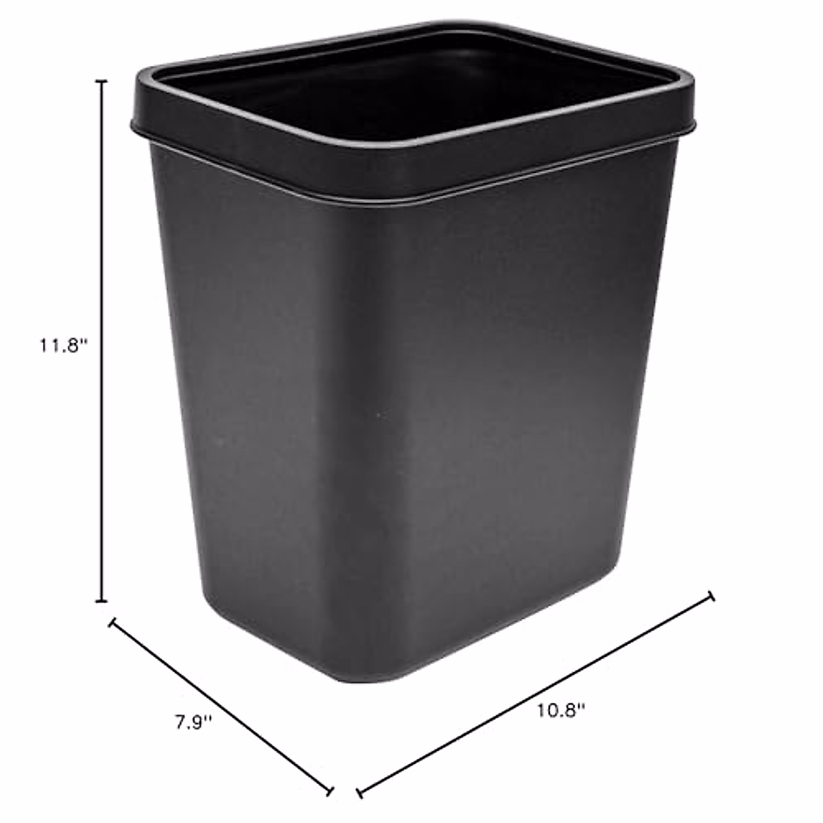 CHICIRIS Slim Trash Can, 8L Plastic Garbage Bin Rectangle Trash Bin for Kitchen Bathroom Bedroom, 10.8 x 7.9 x 11.8in (Gray)