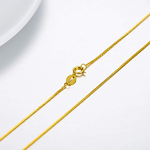 SISGEM Solid 18K Gold Chain Necklace for Women, Yellow Gold Spiga Wheat Durable Chain Necklace Jewelry for Her, Mom 1.2mm, 18"