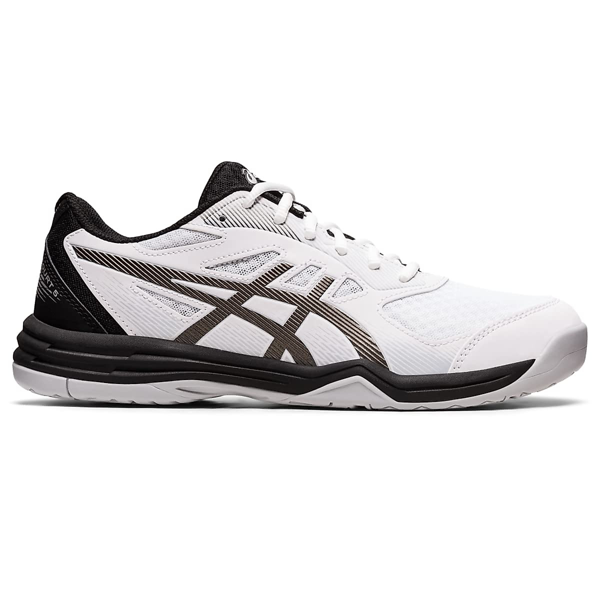ASICS Men's UPCOURT 5 Volleyball Shoes, 8.5, WHITE/GUNMETAL