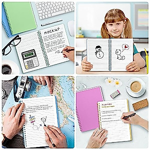 Spiral Notebook, 5.7" x 8.3" College Ruled Notebook with 4 Colors Spiral Journals for Women, 80 Sheets / 160 Pages Per Journal with Twin-Wire Binding, Thick Plastic Hardcover and 8mm Ruled Lined