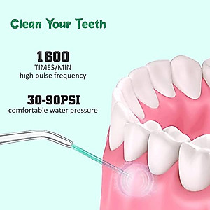 Water Flosser Portable Cordless Dental Oral Irrigator Mini Rechargeable Electric Flossing for Clean Teeth with 3 Modes IPX7 Waterproof for Home Travel Office Braces and Bridges Care Gift by Lächen