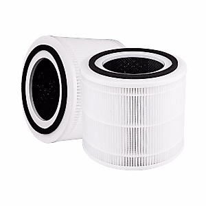 Byseacore 240 Replacement Filter Compatible with PuroAir 240 Air Purifier, 3-in-1 Filtration Filter with HEPA & Activated Cabon Filter, 2 Count