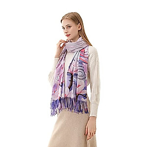 Cutewing Pashmina Shawl Scarf Fashion Peacock Shawl Wraps Large Tassel Scarves Soft Cashmere Blanket Scarf Winter Warm for Women Ladies Gift