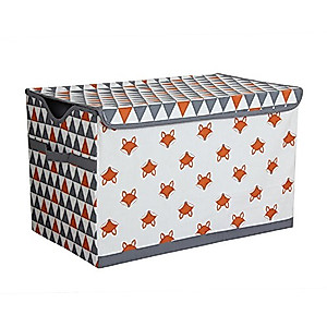 Bacati Playful Foxs Storage Toy Chest, Orange/Grey (PFOGSTC)