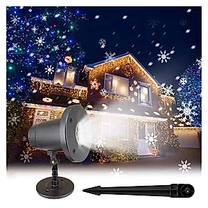 Kadlawus Christmas Projector Light Snow Projection Light LED Snow Show Projector Outdoor, Snowfall Show Lights Waterproof Christmas Decoration Lighting