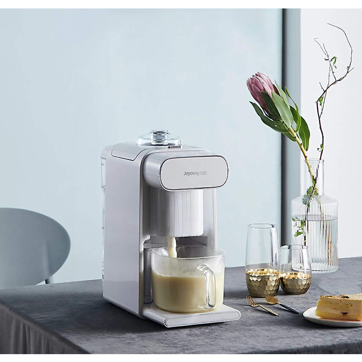 JOYOUNG DJ10U-K61 Automatic Self-cleaning Soy Milk Maker, 4 in 1 function，Coffee Maker, Juice Maker, Electrical Water Kettle, 300-1000ML, White