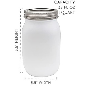 Darware Farmhouse White Mason Jars (Set of 2); Home Decor and Storage Wide Mouth Decorative Mason Jars, White-Painted
