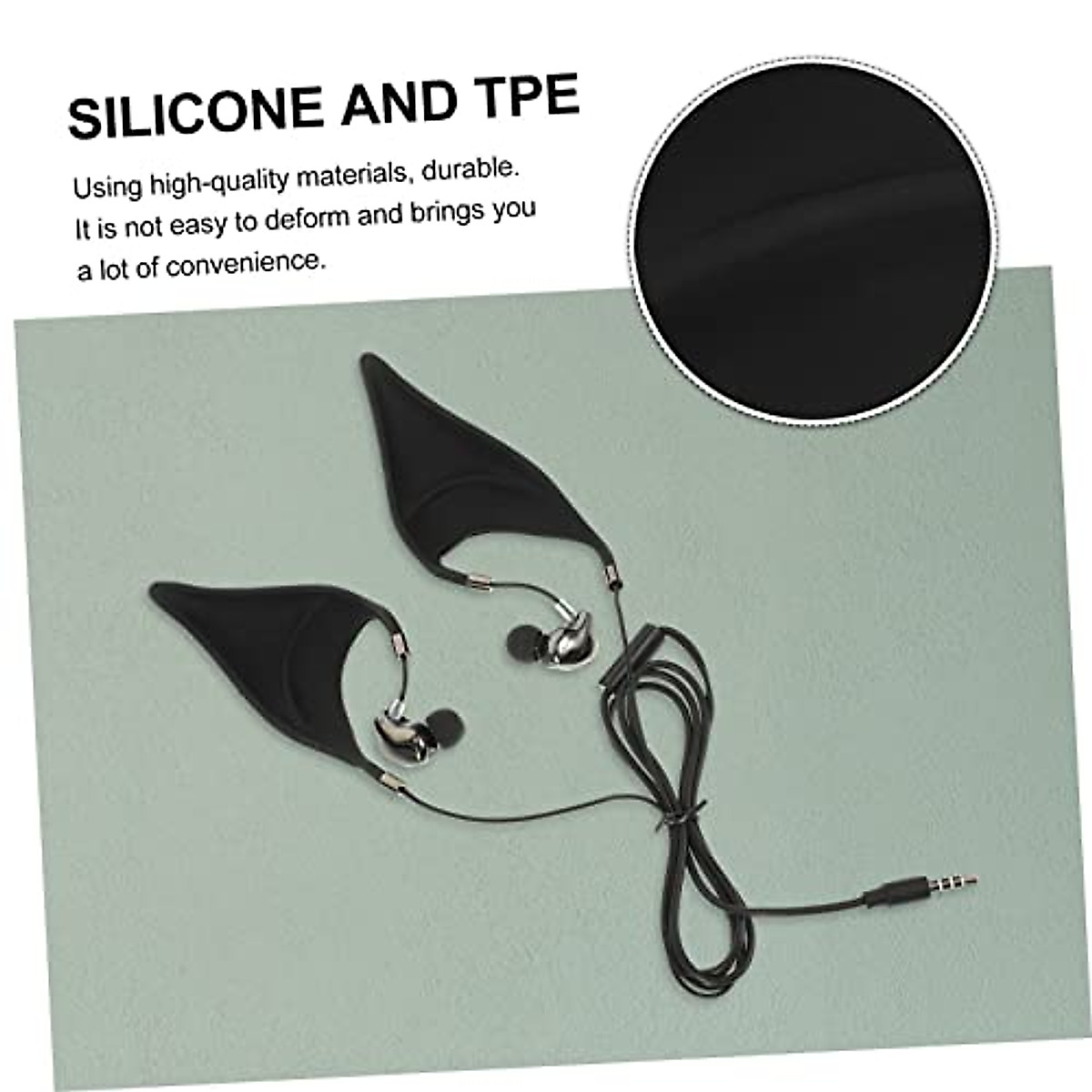 Mikikit Women Noise Fake in Accessories Earphone Computer Halloween Tablet Kids Phones Headphone Stereo Elves Elf in- with Earbuds Exercise Costume Phone Cell in-Ear Accessory Practical