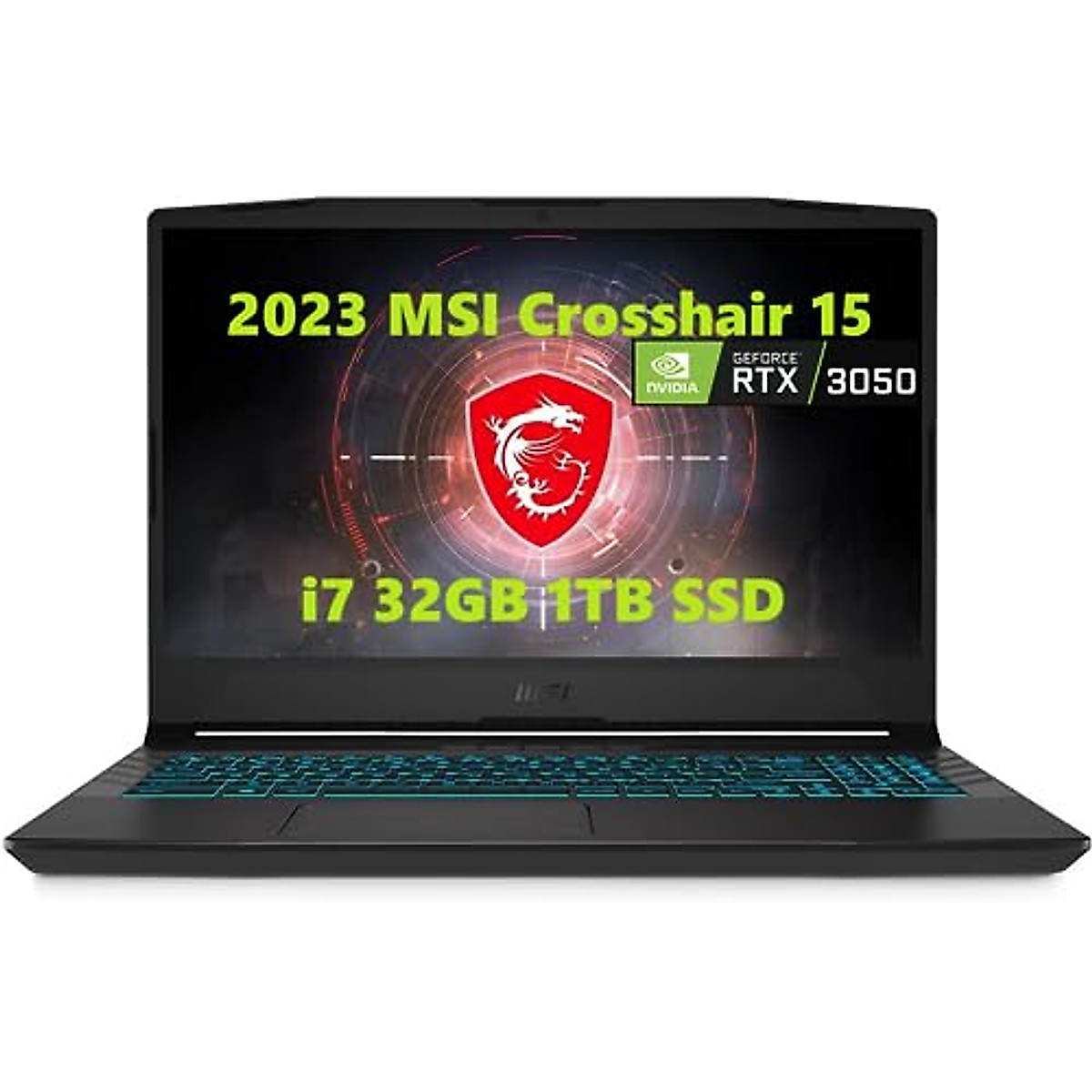 MSI Crosshair 15 15.6" 144Hz (32GB RAM,1TB PCIe SSD, Intel 8-Core i7-11800H (Beat Ryzen 7 5800H), RTX 3050), FHD 1080P Gaming Laptop, Webcam, RGB Backlit, Windows 1