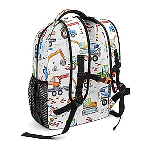 Eiis Construction Tractor Excavator Personalized School Backpack for Kid-Boy /Girl Primary Daypack Travel Bookbag, P22889, One Size