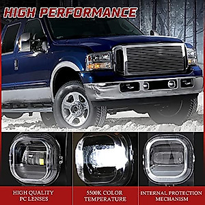 BUNKER INDUST LED Fog Lights for 2005 2006 2007 Ford F250 F350 F450 F550 SUPER DUTY, OEM Bumper Driving Fog Lamp Kit