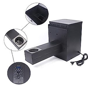 Vertical Pellet Hopper Assembly Kit, 14.5" DIY Electric Wood Pellet Smoker Grill Part, Electric Wood Pellet Smoker Grill Knob Type, W/ Vertical Controller by Knob, for Grill, Smoke, Bake