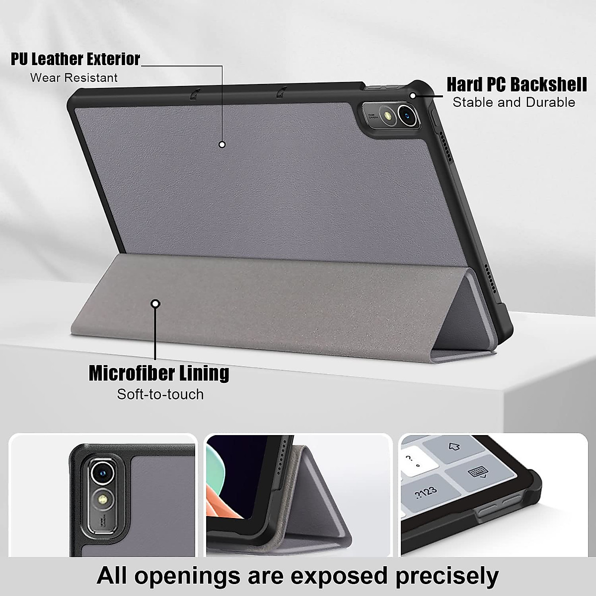 DINGGUAGUA Case for Lenovo Tab P11 Gen 2 Case 11.5 Inch 2023,Lightweight Slim Shell Stand Cover for Lenovo Tab P11 2nd Gen Tablet TB350FU,Grey