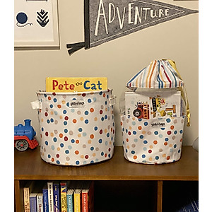 Peek-a-Bags Toy Storage Organizer Canvas Bin, Kid's Toy Storage - Books, Blocks, Baby Toys, Legos, Small Stuffed Animals. Organize Nursery, Bedroom, Playroom, Living Room, & Closets.