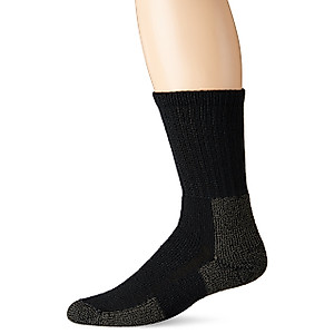 thorlos mens Kx Max Cushion Crew Hiking Socks, Black, Large US