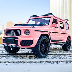 WAKAKAC Model Car 1/22 Scale Benz G800 Alloy Collectible Pull Back Toy Vehicle with Light and Sound Door Can Be Open Toy Car for Boys Adults Gift(Pink)