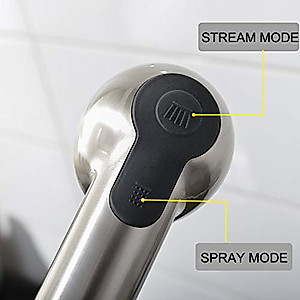 Comllen Commercial Brushed Nickel Stainless Steel Small Single Handle Rv Pull Out Kitchen Sink Faucet, Single Lever Pull Down Prep Kitchen Faucets with Sprayer Bar Facuet