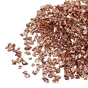 uxcell 20g Crushed Glass Chips, 2-4mm Irregular Metallic Chunky Glitter Glass for Craft DIY Jewelry Vase Filler Epoxy Resin Decoration Khaki