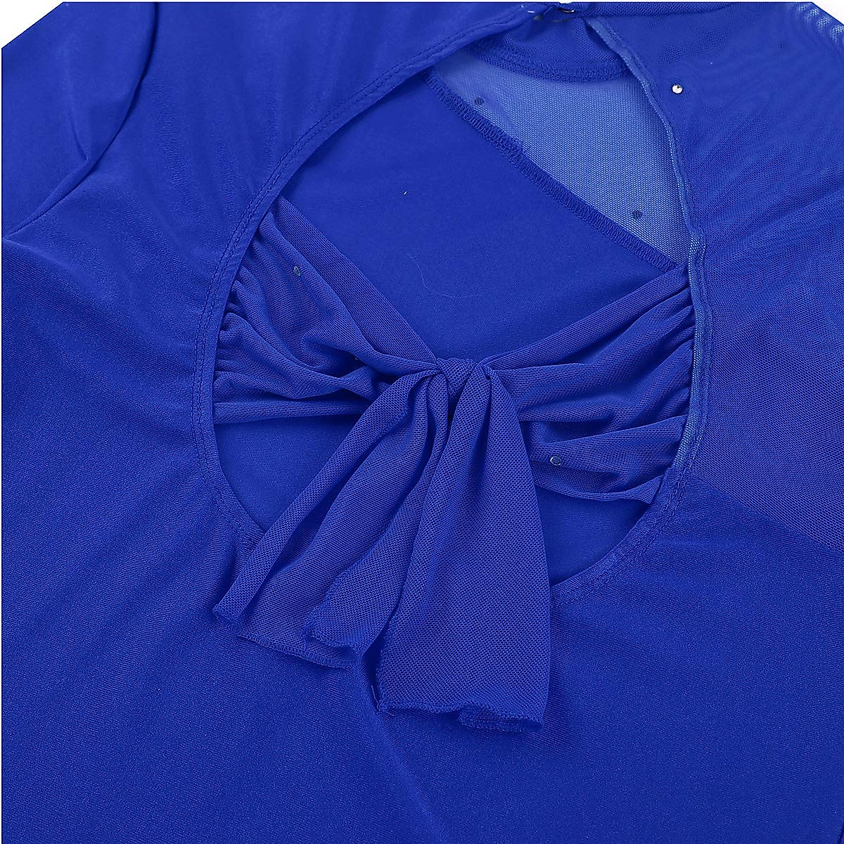 easyforever Women's Teens Latin Ballet Dance Dress Skating Team Uniform Tutu Skirt Leotard Royal Blue Medium