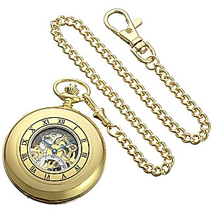 Charles-Hubert, Paris 3972-G Premium Collection Analog Display Mechanical Hand Wind Pocket Watch