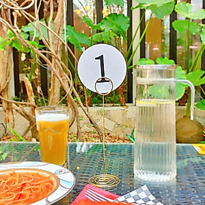 10 Pack 8.7 inch Table Number Place Card Holders, Picture Holder Photo Holder Clips, Memo Note Photo Stand.(Gold, 8 inchs)