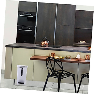 Outanaya Plastic Trash Can, 13 Gallon Capacity, Grey Color, Foot-Close Lid, No Odor