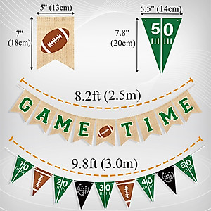 Uniwish Game Time Burlap Banner Football Party Decorations Sports Football Theme Baby Shower Birthday Party Favors Indoor Outdoor Home Decor