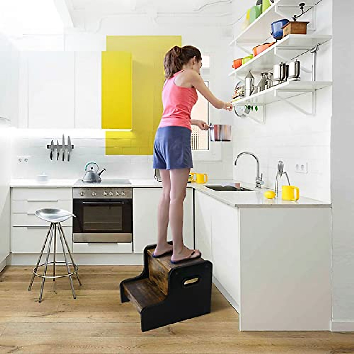Kids Step Stool Stepping Stool for Bedside Kitchen Bathroom Sink Non-Slid Step Stools for Kids Portable Step Stool