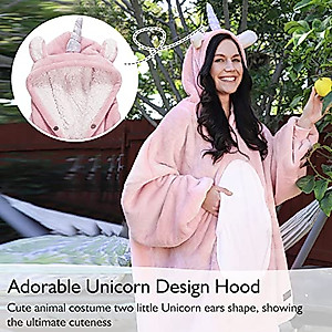 Catalonia Unicorn Blanket Hoodie Sweatshirt, Oversized Wearable Sherpa Lounging Pullover for Adults Men Women Teenagers Kids Gift