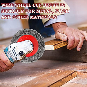 Wire Wheels for 4 1/2 Angle Grinder, 4&3 Inch Wire Wheel Brush Cup Brush Set, Wire Wheel for Angle Grinder, Angle Grinder Wire Wheel for Heavy&Light Duty Work, 5/8 Inch 11 Threaded Arbor - 6 Packs