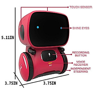 98K Kids Robot Toy, Smart Talking Robots, Gift for Boys and Girls Age 3+, Intelligent Partner and Teacher, with Voice Controlled and Touch Sensor, Singing, Dancing, Repeating