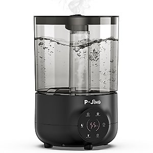 Humidifier for Bedroom, 3.5L Ultrasonic Cool Mist Humidifier for Large Room, Quiet Humidifiers with Night Light for Baby & Plants, Lasts Up to 46 Hours, Rapid Humidification & Auto Mode, Quiet Sleep