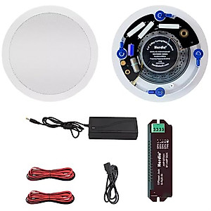 Herdio 6.5 Inch Bluetooth Ceiling Speakers 320W 2-Way Flush Mount in Wall Speakers for Home Bathroom Kitchen Office with Full Range Superior Sound,HCS-818BT
